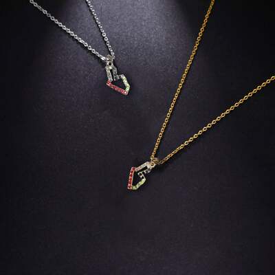 Jordan Map Outline Flag Gems Necklace Chain Pendant | eBay