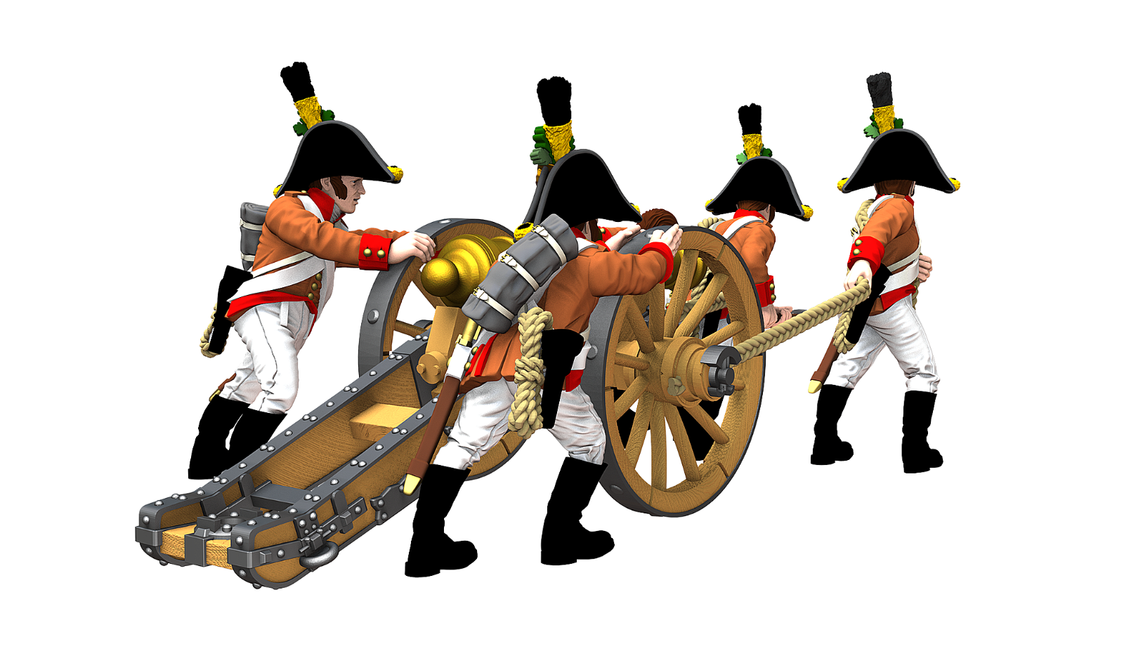 Napoleonic Austrian Artillery set 2 - 5 Figures and Gun, 28mm | eBay