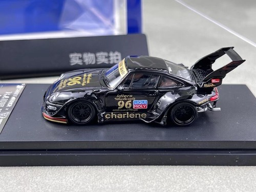 SW 1:64 Black RWB 911 Charlene Sports High Spoiler Diecast Metal Model ...