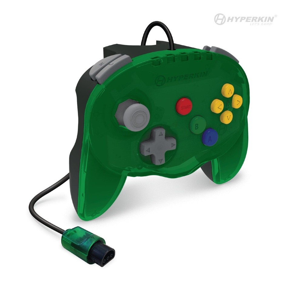 Hyperkin Fleet Admiral Premium Wired Controller for Nintendo N64 (Jade ...