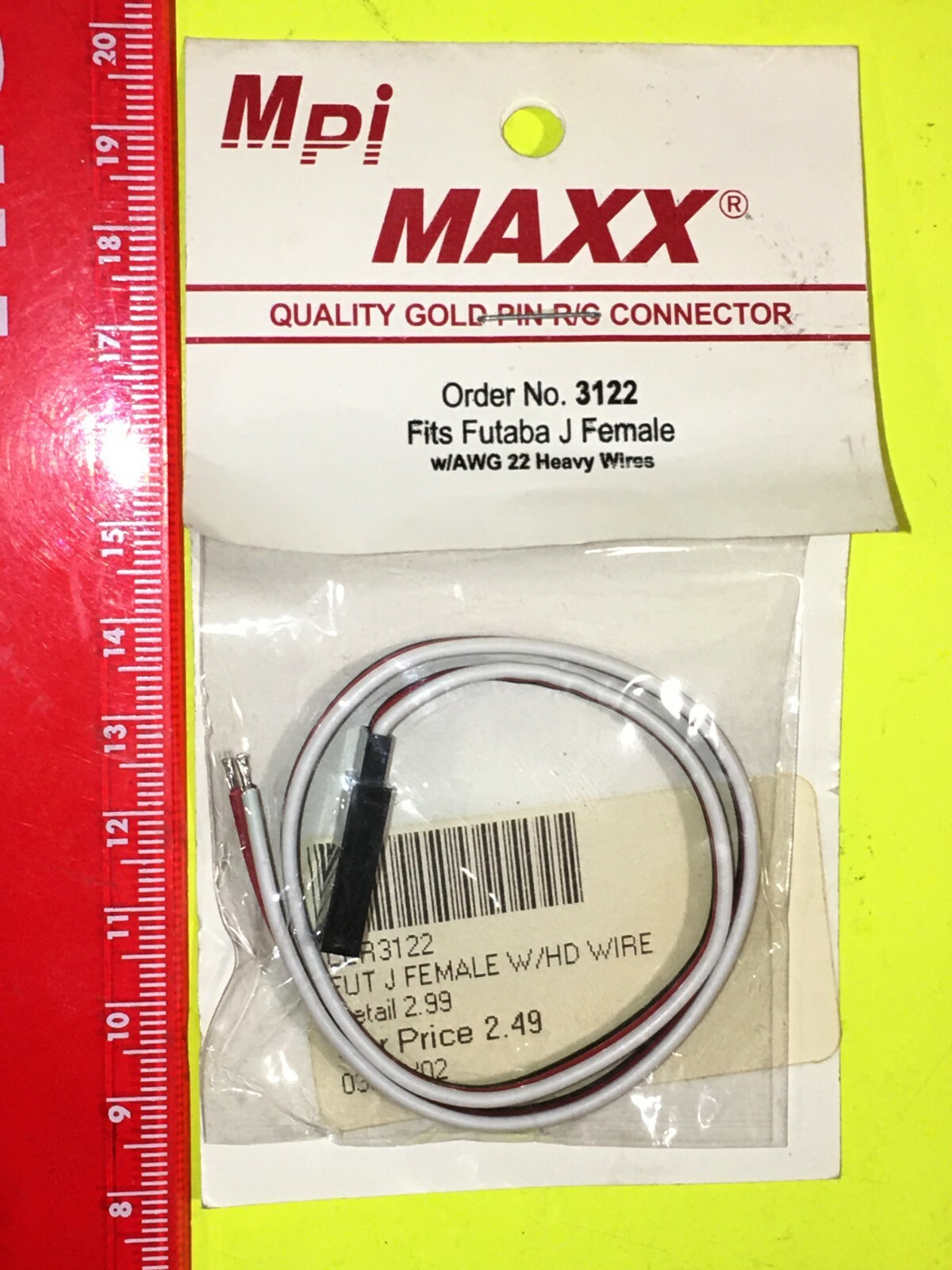 VINTAGE RC MPI MAXX #3122 ~ FUTABA J FEMALE GOLD PIN CONNECTOR W/AWG 22 ...