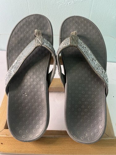 Vionic Tide II Orthoheels Flip Flop Womens Size 10Gray Sequin 44TIDESQ ...