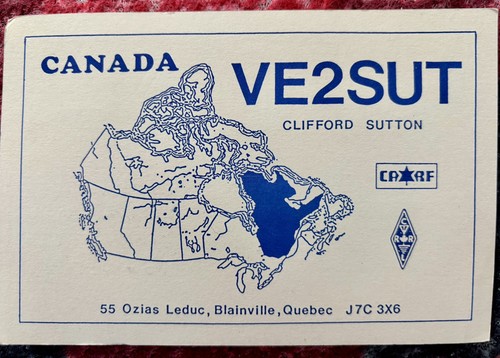 1988 QSL Radio Card VE2SUT Amateur Radio Blainville Quebec Canada | eBay