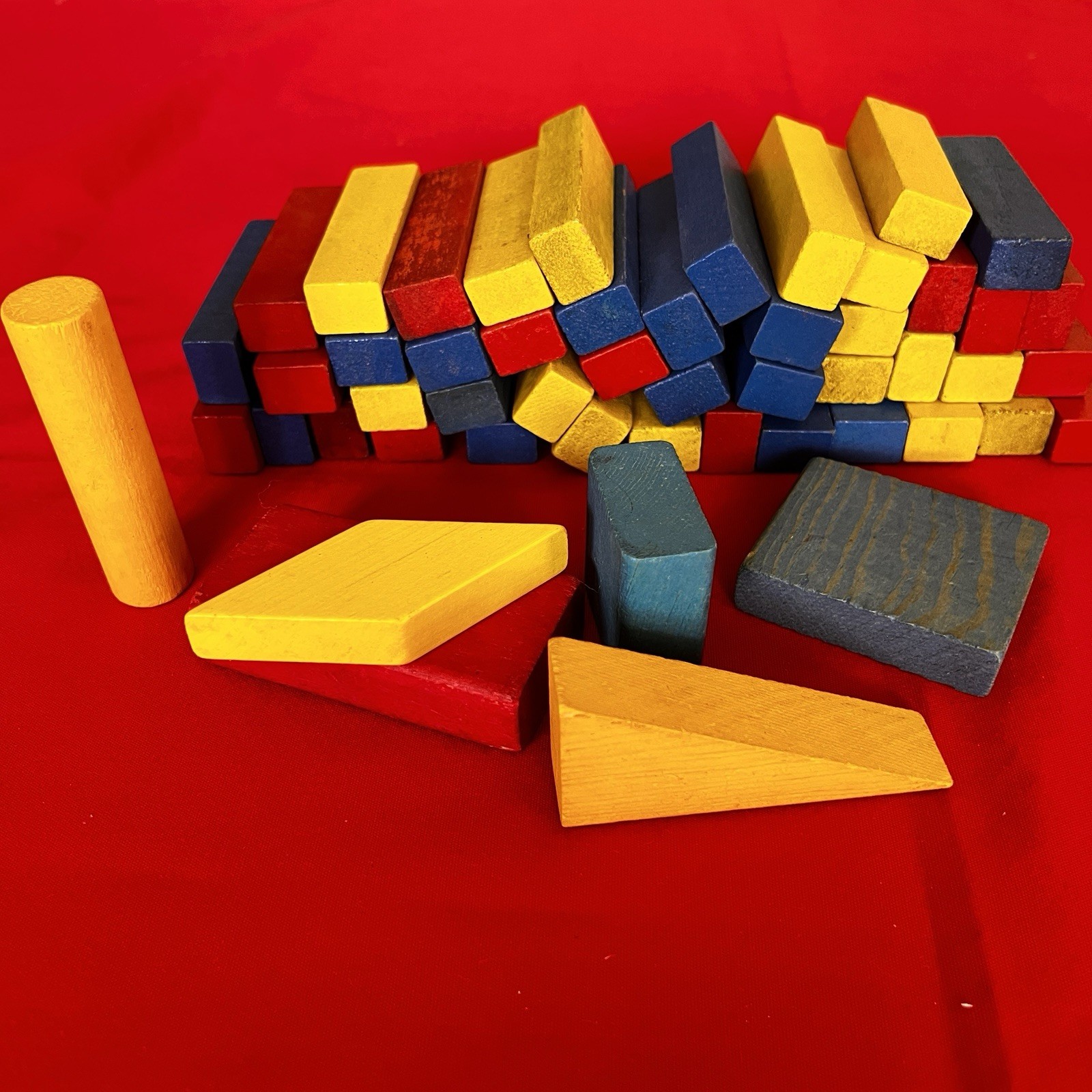 Vintage Playskool Colored Wood Building Blocks Over 50 pcs | eBay