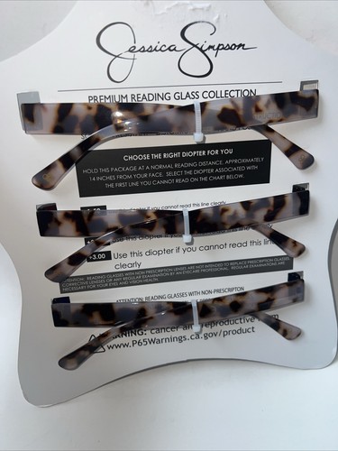 JESSICA SIMPSON 3 PACK SET PREMIUM READING GLASSES READERS +2.00 NEW ...
