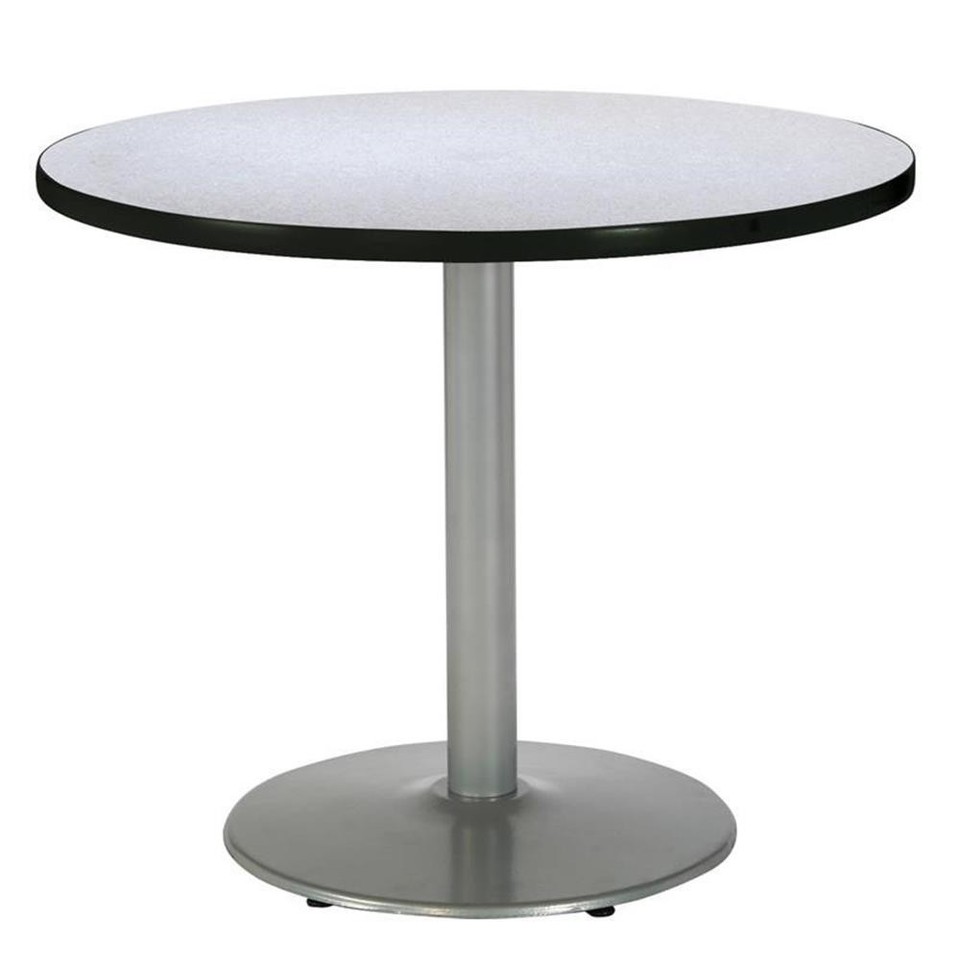 Pemberly Row Gray Nebula 36im Breakroom Table with Round Silver Base | eBay