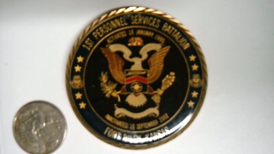 CHALLENGE COIN HUGE HEAVY 1ST PERSONNEL SERVICES BN FT RILEY KANSAS ...