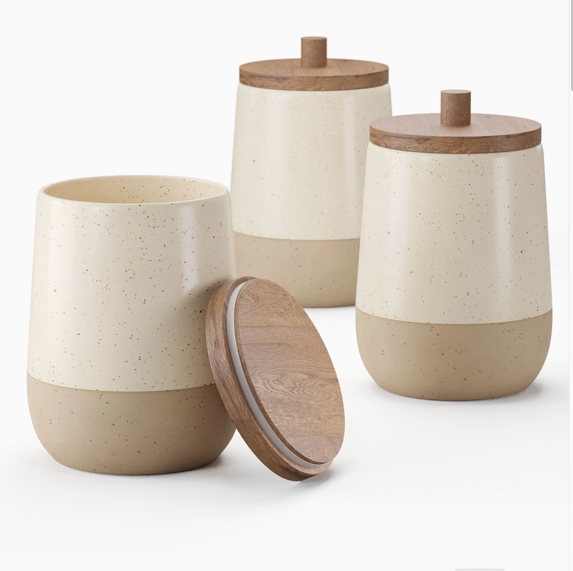 Cream Ceramic Canister Set Vintage White Ceramic Canister Set