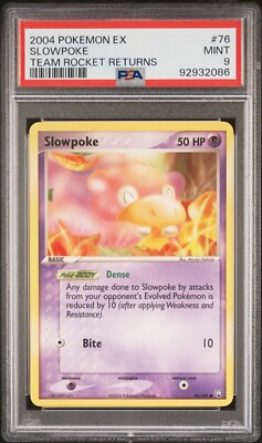 PSA 9 MINT Slowpoke 76/109 EX Team Rocket Returns 2004 Pokemon Card | eBay