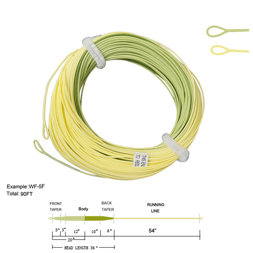 Aventik Three Colored Float Fly Fishing Line Weight Forward 4wt 5wt 6wt ...