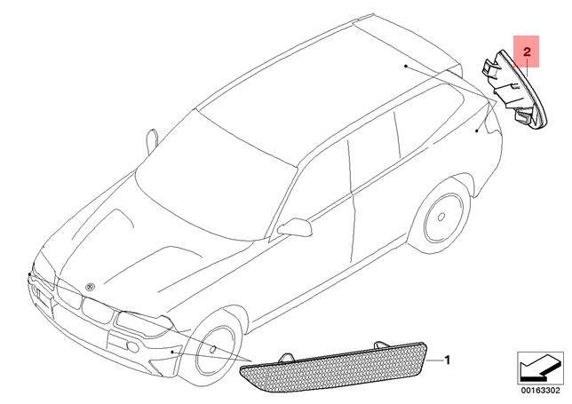 Genuine Rear Bumper Reflector Set L+R BMW X3 E83 X3 1.8d 2.0d 2.0i ...