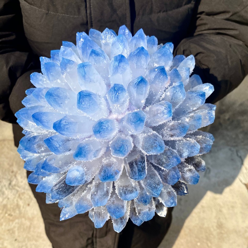 11.4LB Newly discovered Blue Phantom quartz crystal cluster mineral ...