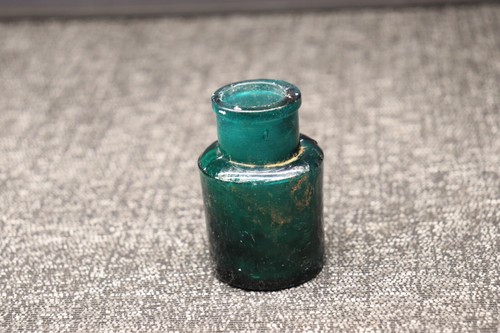 Antique Dark Teal Green Glass Inkwell Bottle | eBay