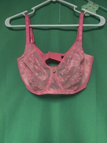 Natori Women's Neon Pink Sheer Lace Full Figure Underwire Bra Size 32H ...