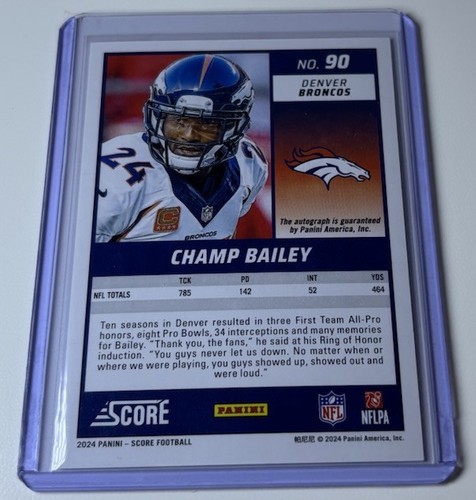 2024 Score - #90 Champ Bailey (Auto) | eBay
