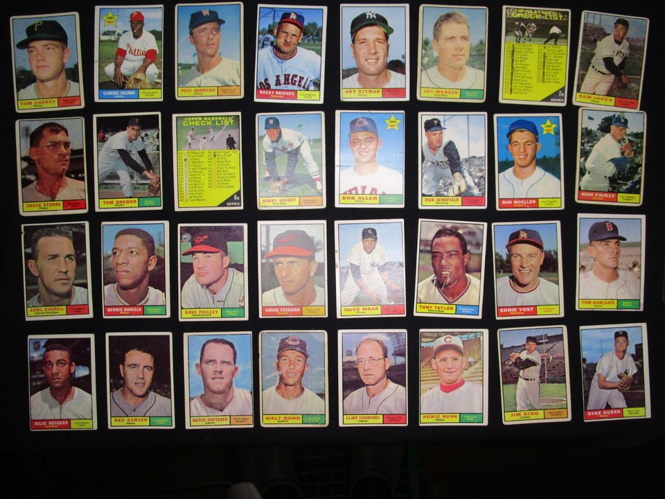 1961 Topps baseball card Lot of 132 cards, Berra , Larson , Cash , Good ...