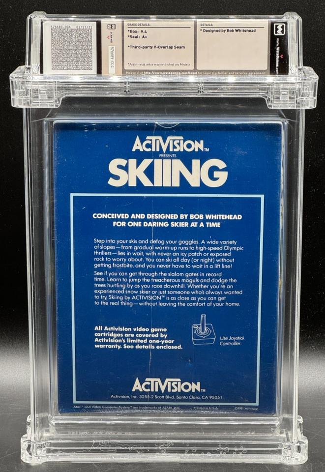 Skiing Atari 2600 Blue Box Notch Lid UPC Code ACTIVISION Sealed New ...