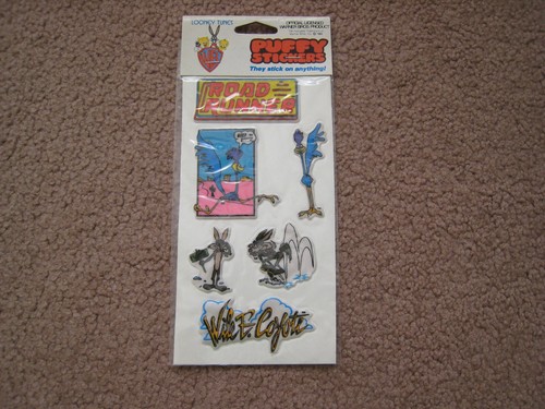 Vintage Road Runner Wile E. Coyote Looney Tunes Puffy Stickers NOS ...