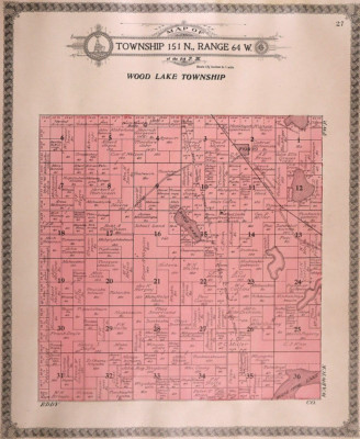 Old 1910 Plat Map ~ WOOD LAKE Twp., BENSON Co., NORTH DAKOTA | eBay