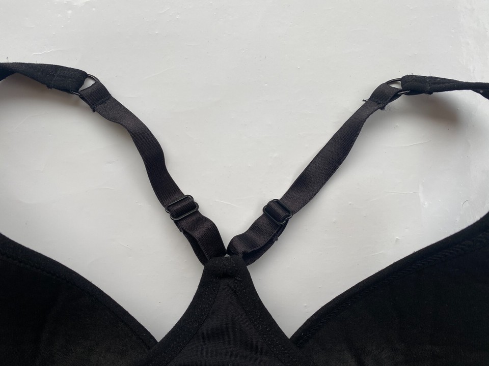 Jockey Womens Sports Bra S Black Racer Back Straps Light Padding No ...