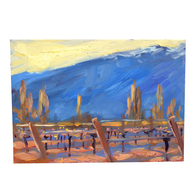 PHILIP BEADLE OIL PAINTING NEW ZEALAND ARTIST GIBBSTON VALLEY VINEYARD ...