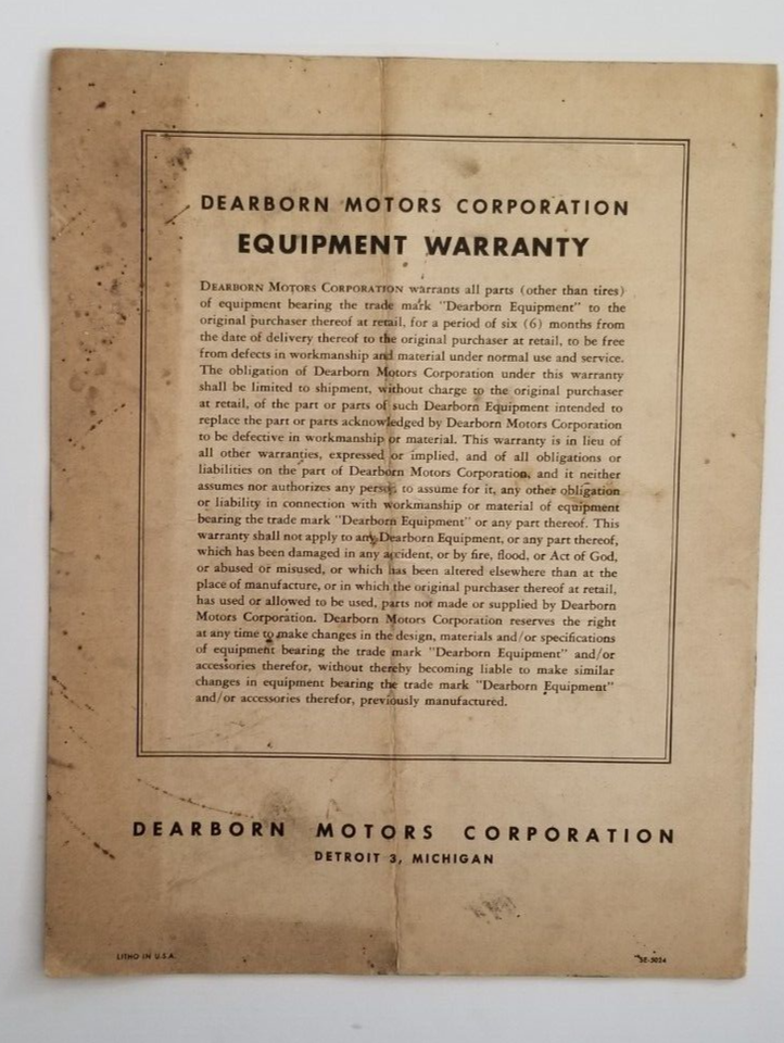 Ford Tractor Instructions - Lift Type Spring Shank Front End Cultivator ...