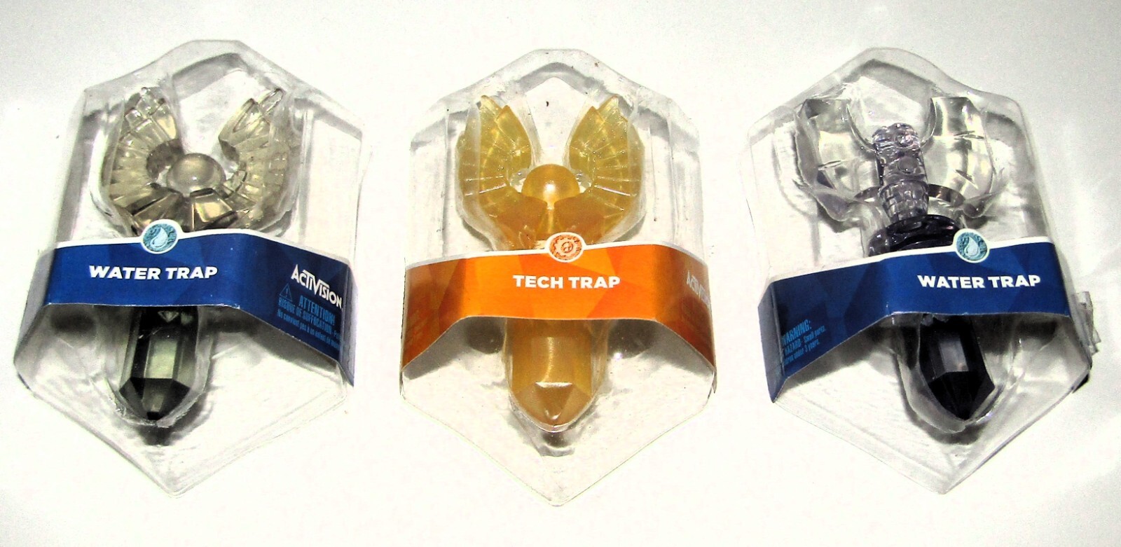 LOT OF 3 SKYLANDERS MIXED WATER TRAPS & TECH TRAP (NO BLISTER BACK) NEW ...