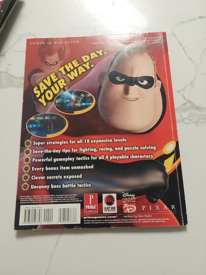 THE INCREDIBLES (PRIMA OFFICIAL GAME GUIDE) By Ron Dulin 9780761547747 ...