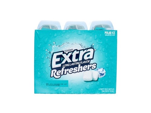 Wrigley's Extra Refreshers Polar Ice Chewing Gum Bottle 6 Count - 40 ...