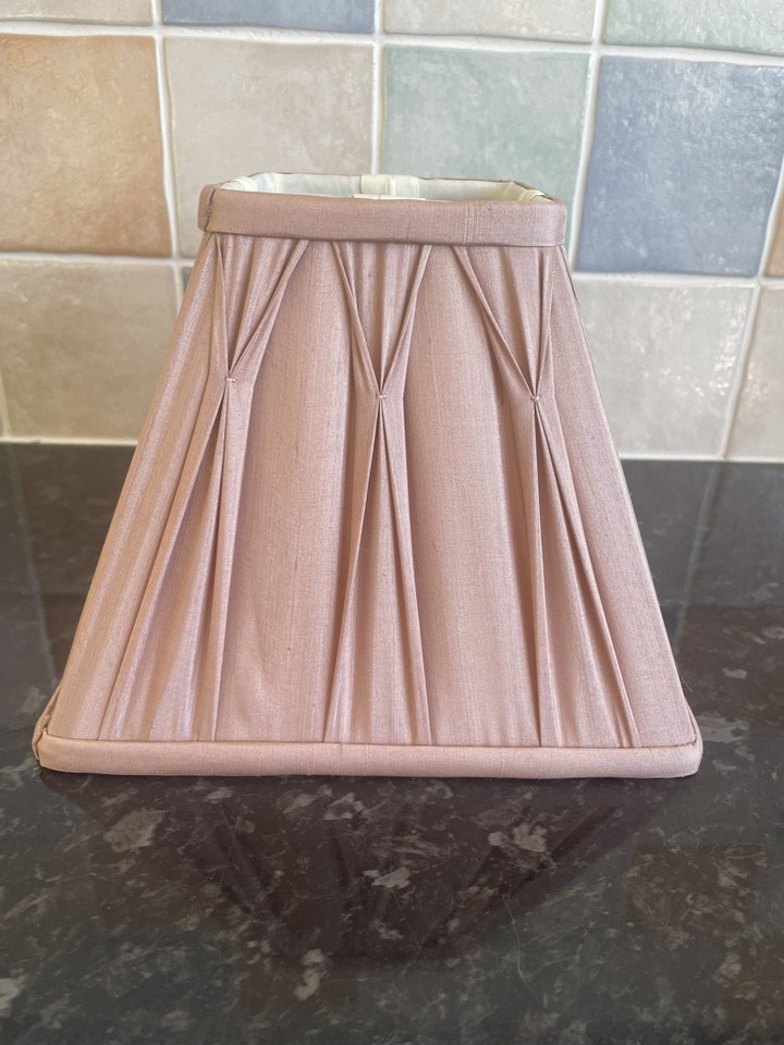 Laura Ashley Silk Pinch Pleat Small Bedside Lamp Shade Blush Pink | eBay UK