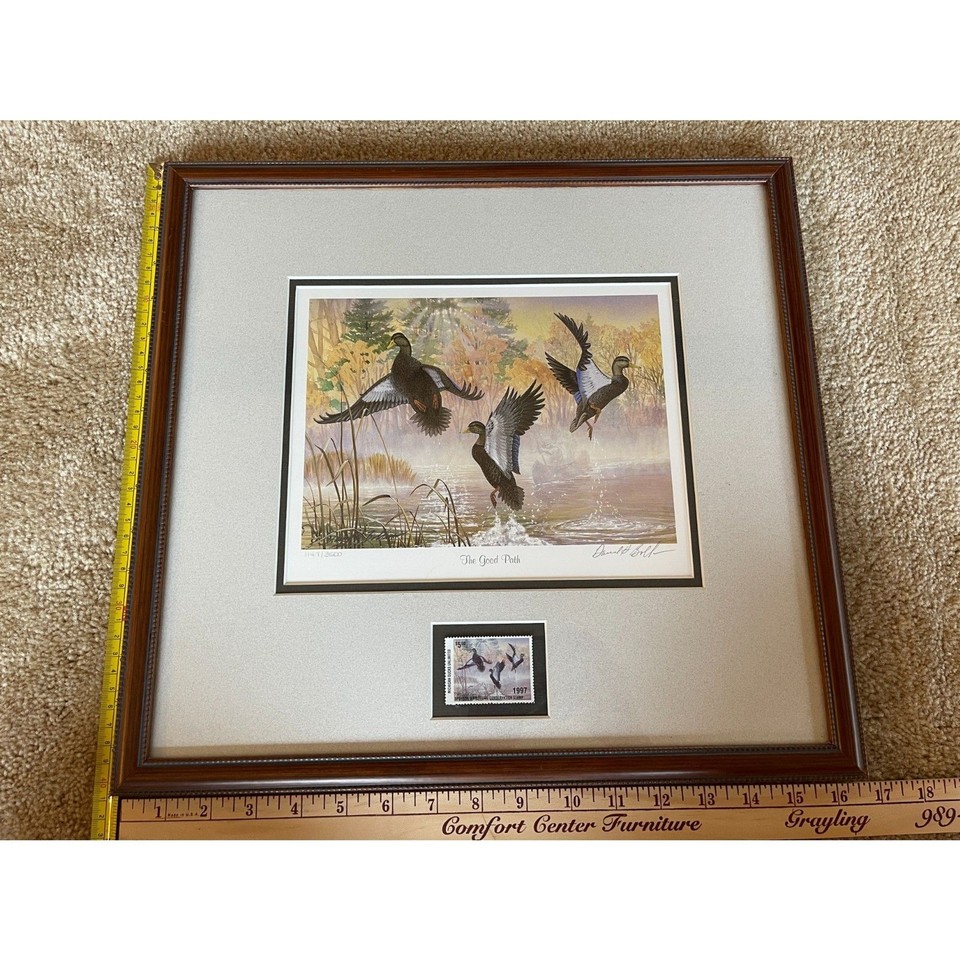 5 Ducks Unlimited Framed Stamp Prints, numbered & signed 1984-2000 | eBay