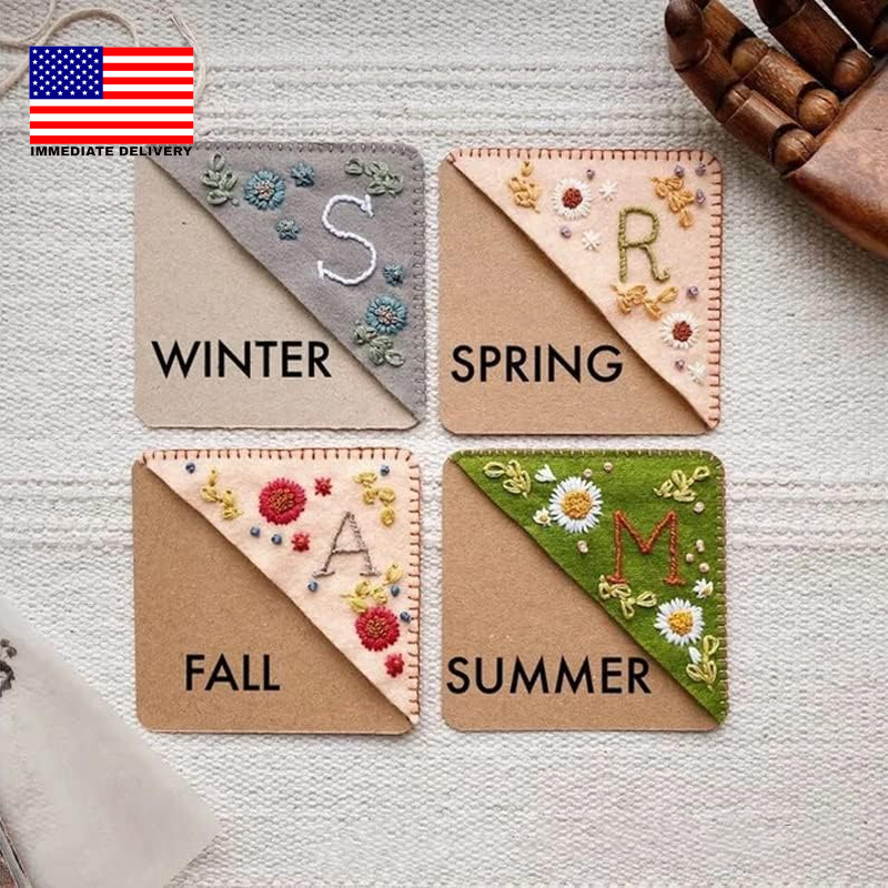 Personalized Hand Embroidered Corner Bookmark, 26 Letters Hand Stitched ...