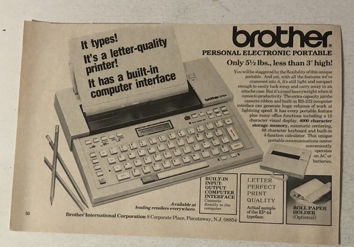 1990s Brother Personal Electronic Vintage Print Ad Advertisement pa15 ...