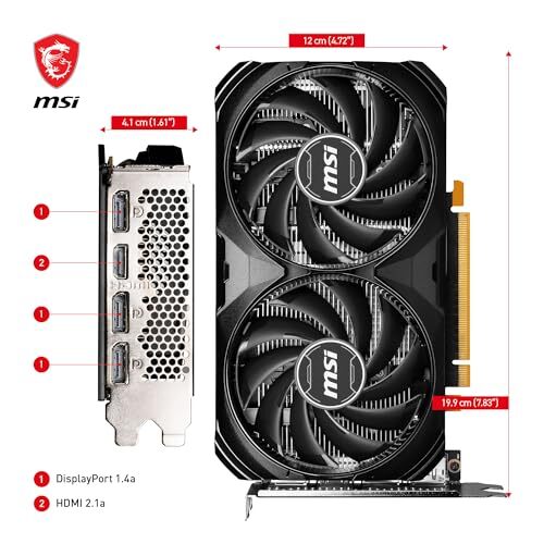 MSI GeForce RTX 4060 VENTUS 2X BLACK 8G OC Graphics Board GDDR6 17Gbps ...