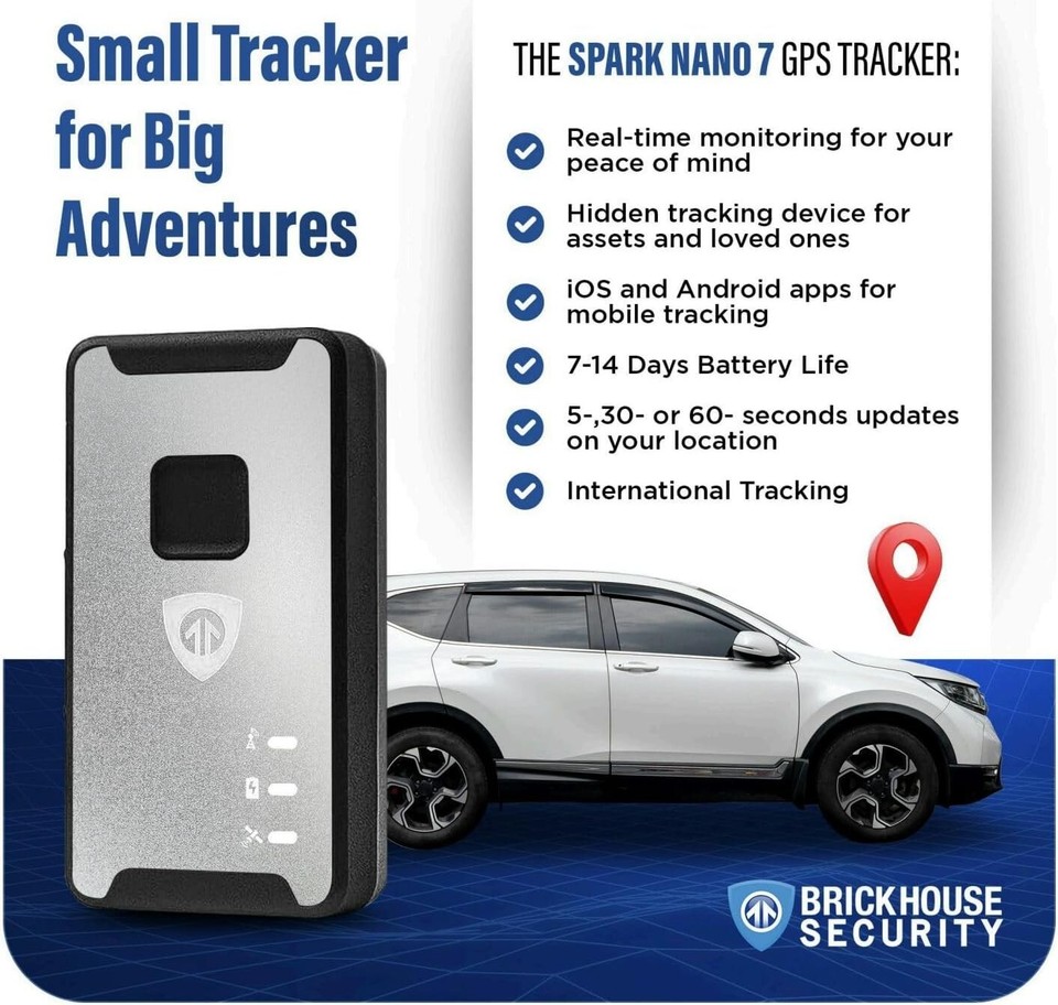 Brickhouse Security Spark Nano 7 GPS Tracker for Vehicles - Car Mini ...
