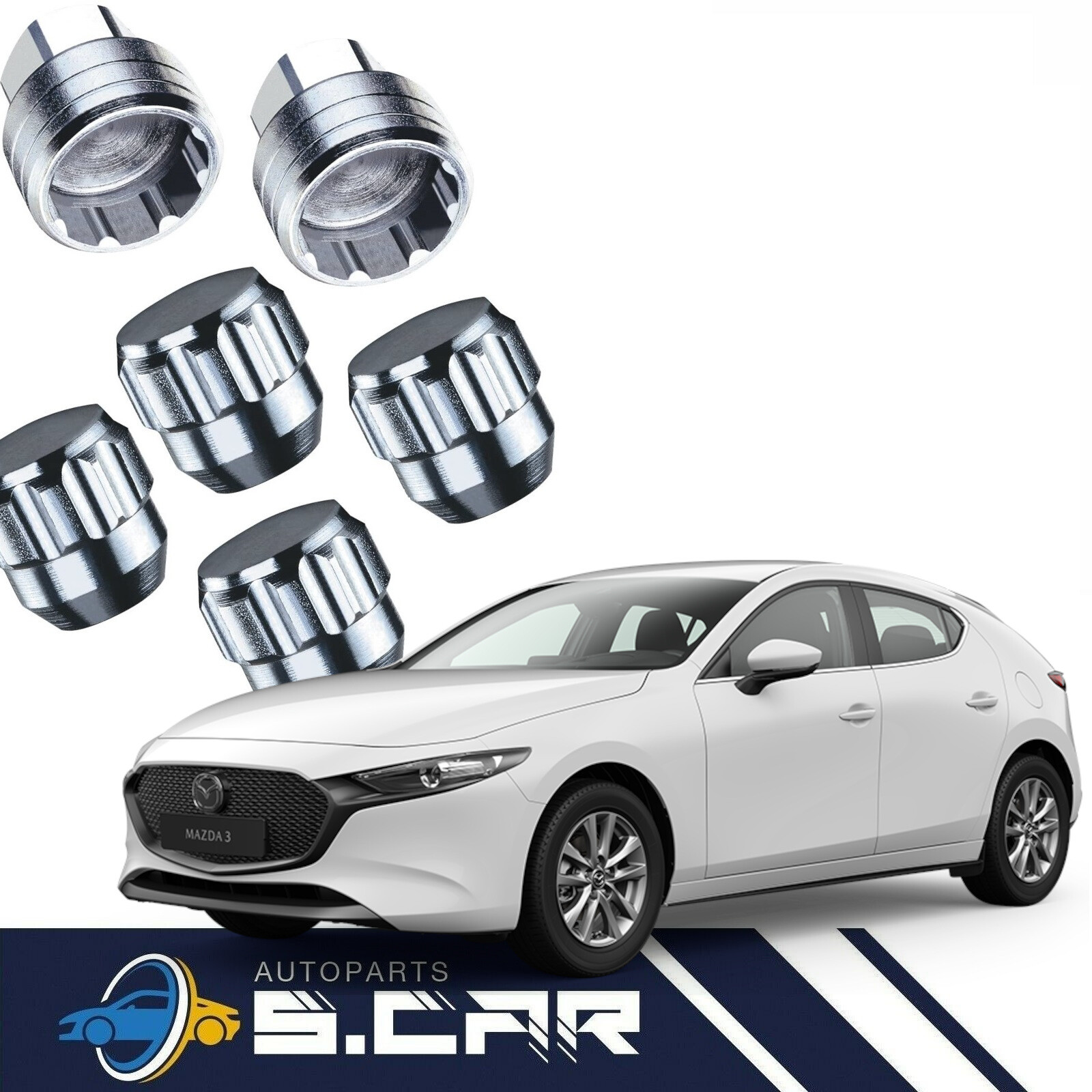 FARAD Kit 4 Dadi Antifurto Per Hyundai Per Mazda 3 5 6 RX8 HA1 | eBay