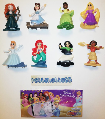 DISNEY PRINCESS COMPLETE SET OF 8 FIGURES KINDER JOY SURPRISE EGG TOYS ...