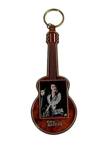 ELVIS PRESLEY ~ GUITAR SHAPED KEYCHAIN WITH PHOTO ~ 6 INCHES. | eBay