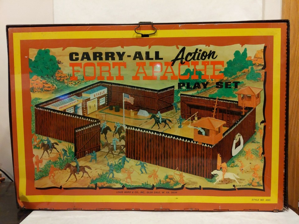 1968 MARX FORT APACHE CARRY ALL ACTION PARTIAL SET w/ TIN CASE #4685 | eBay