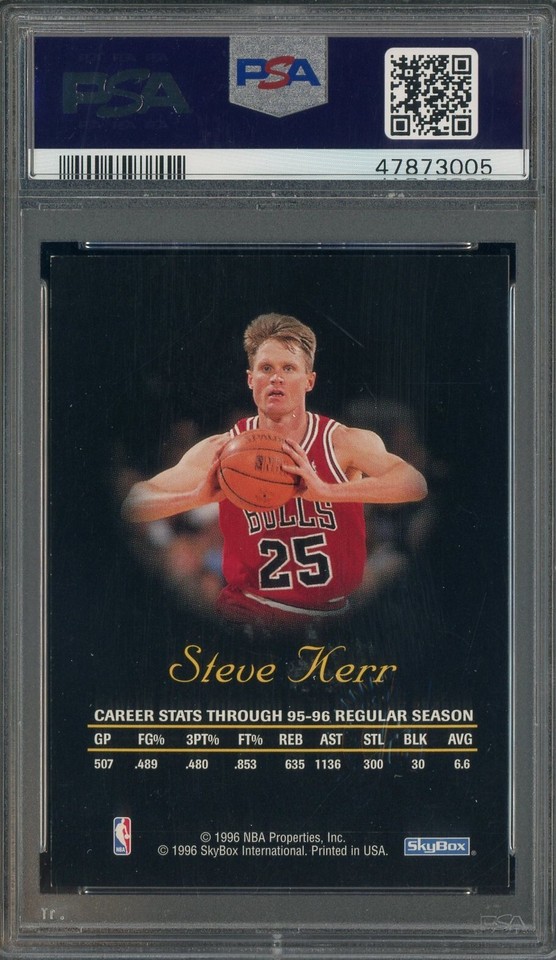 1996 Skybox Premium Autographics Steve Kerr Chicago Bulls AUTO PSA ...