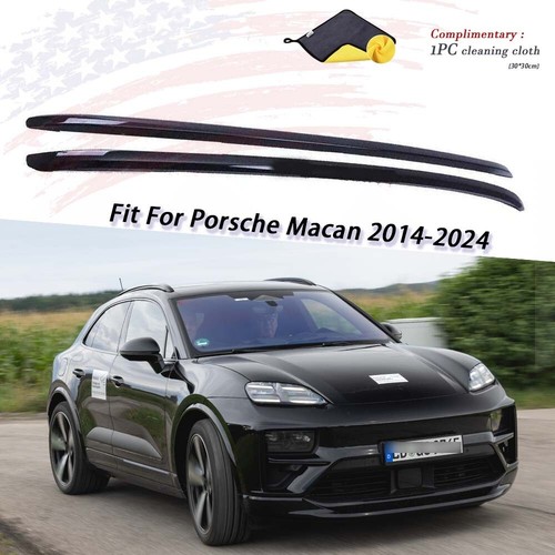 Black Roof Rack Fit Porsche Macan 2014 2015-23 2024 Aluminum Glossy ...