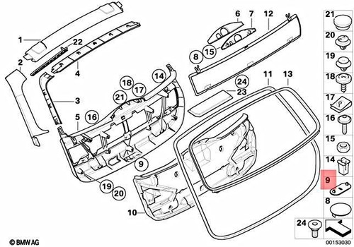 Genuine BMW E91 316d 316i 318d 318i 320d ed 320i Molding Cover Grey ...