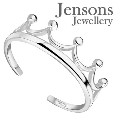 Crown Adjustable Toe Ring in 925 Sterling Silver Toe Ring for Women ...