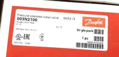 1PC- Danfoss 003N2100 Pressure operated water valve, WVFX 15,3.50 ...