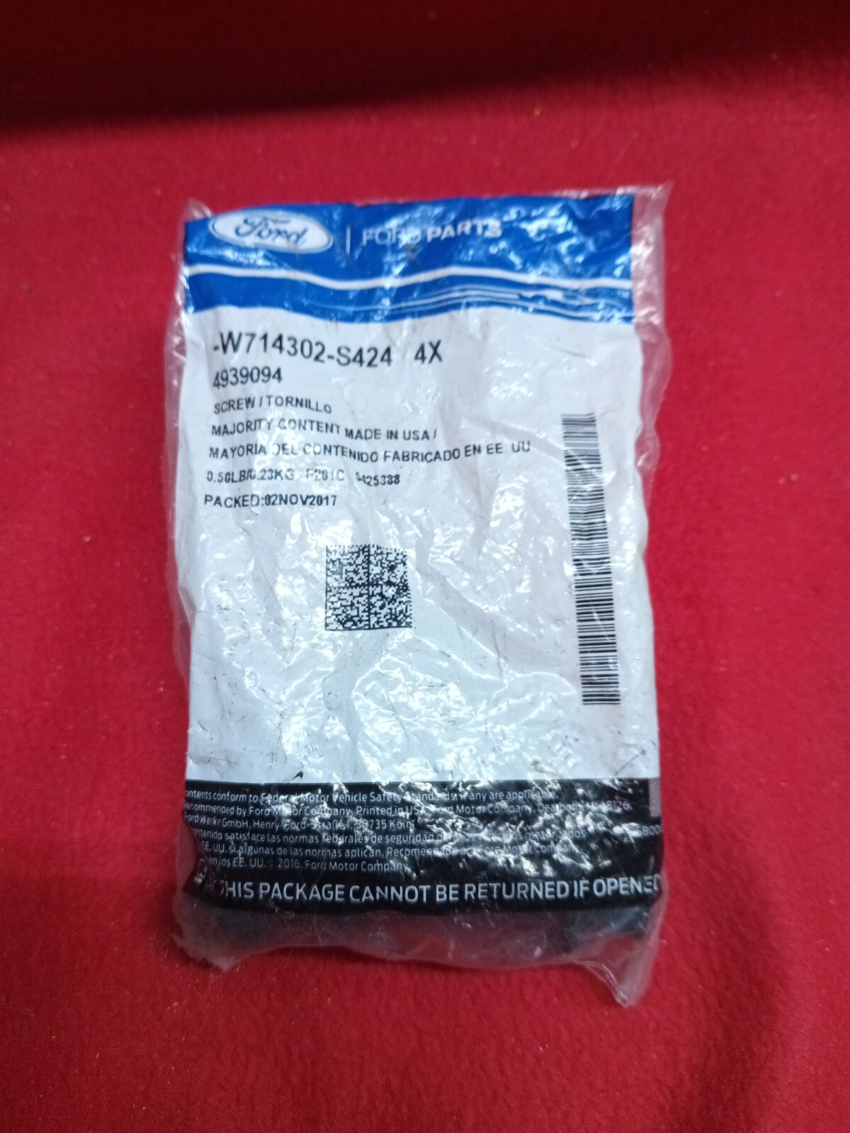 Ford W714302-S424 Screw Bolt Pack of 4 | eBay