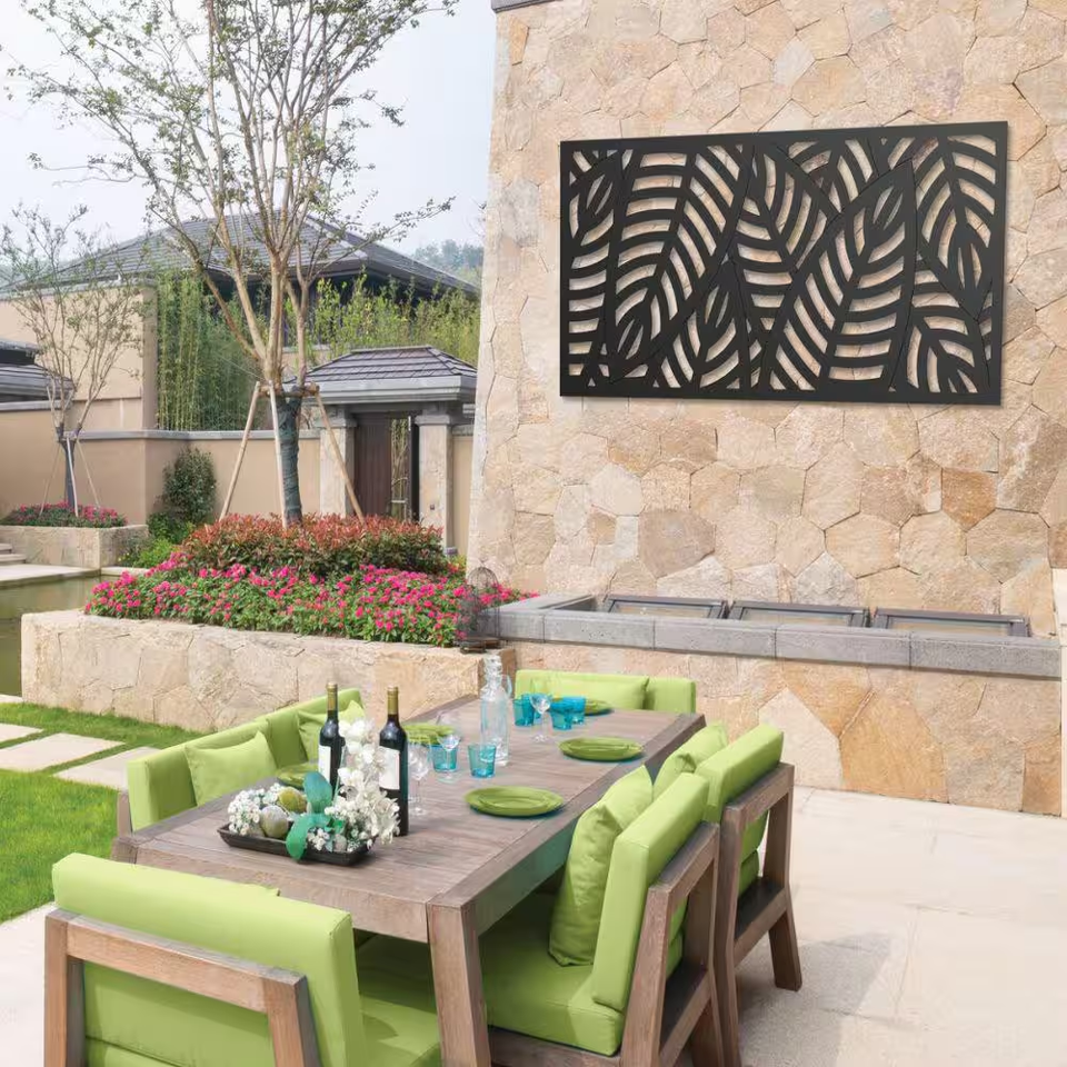 3 Ft. X 6 Ft. Sanibel Black Polypropylene Decorative Screen Panel | eBay