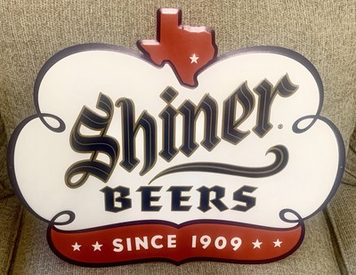 Shiner Beers Since 1909 Embossed Tin Metal 23” x 17” Beer Sign Shiner ...