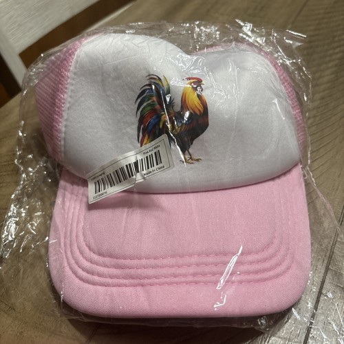 Chicken trucker hat One Size , Pink & White & Sign 8x12 In Warning Don ...