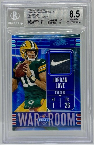 2020 Absolute Jordan Love Rookie RC Logo Nike Swoosh Patch BGS 8.5 TRUE ...