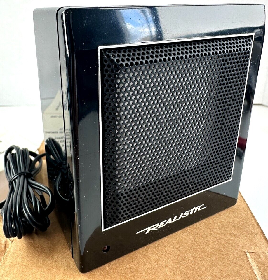 Realistic 40-166 Mini Stereo Amplified Speaker System 2.5" Pair w/ Box ...
